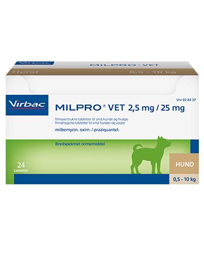 Milpro vet tab 2,5/25mg valp 24ENPAC - Apotek 1
