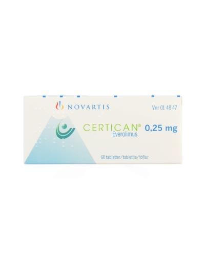 Certican Tablett 0,25 mg 60 stk - Apotek 1