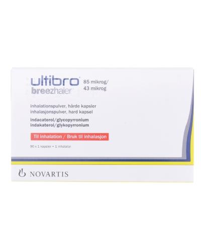 Ultibro Breezhaler Inhalasjonspulver, hard kapsel 85 mikrog/43 mikrog ...