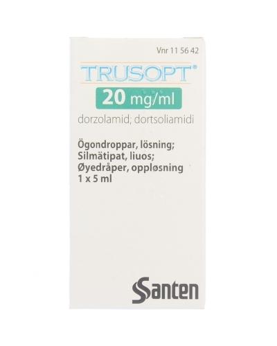 Trusopt Øyedråper, oppløsning 20 mg/ml 5 ml - Apotek 1