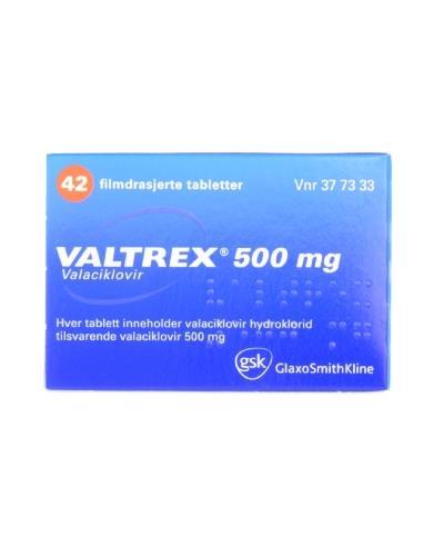 Valtrex Tablett, filmdrasjert 500 mg 42stk - Apotek 1