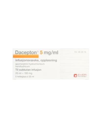 Dacepton 5 mg/ml infusjonsvæske, oppløsning hetteglass 5x20 ml - Apotek 1