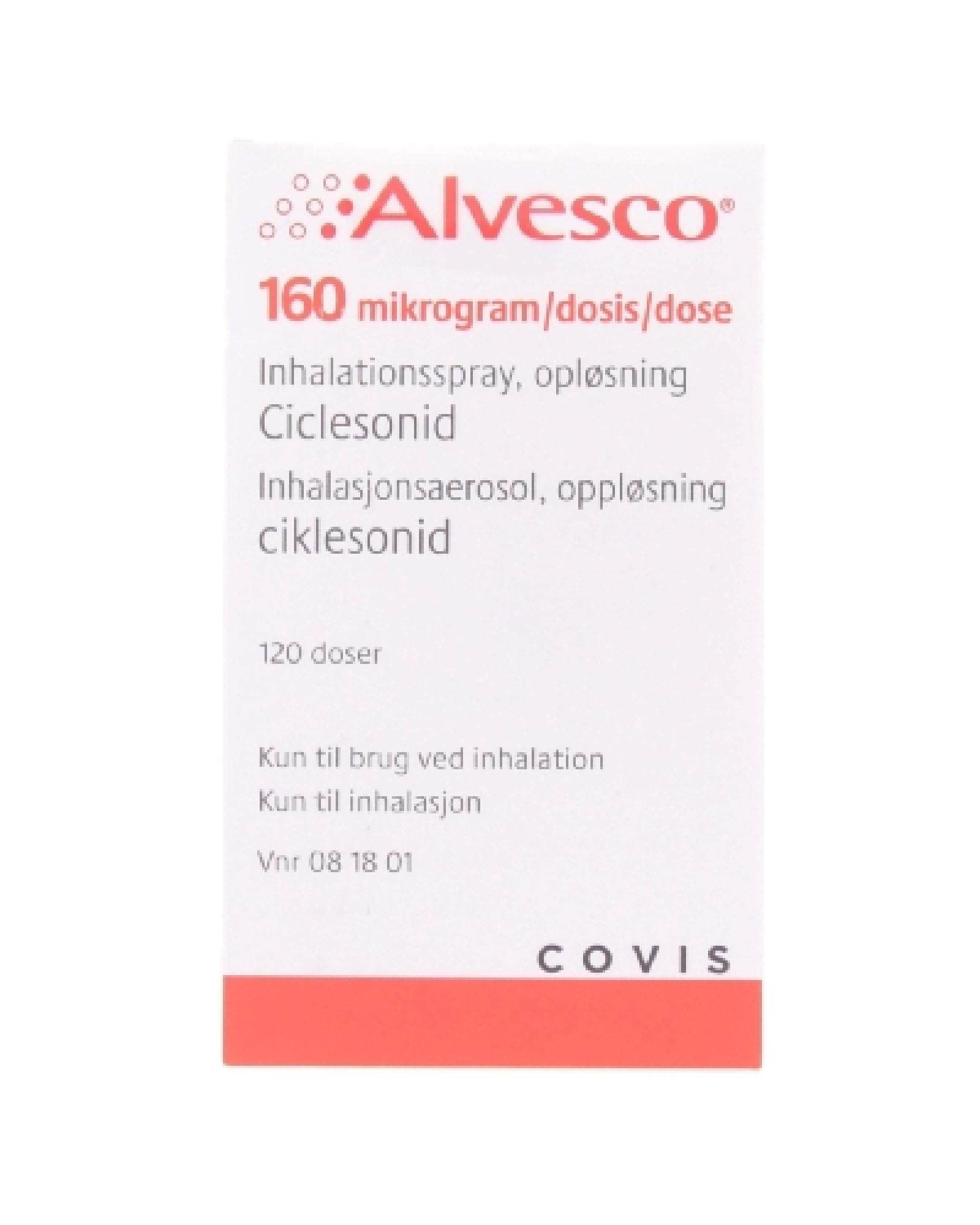 Alvesco Inhalasjonsaerosol, oppløsning 160 mikrog/dose 120 doser - Apotek 1