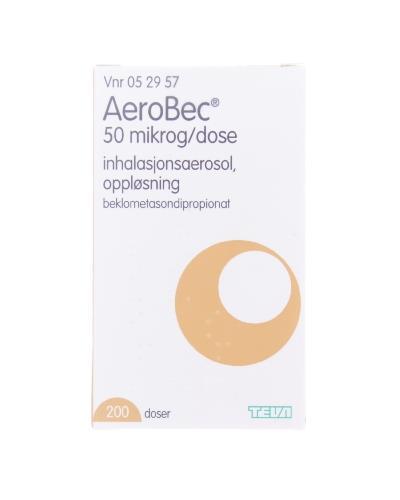 AeroBec 50 mikrog/dose inhalasjonsaerosol, oppløsning 200 doser - Apotek 1