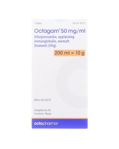 Octagam 50 mg/ml infusjonsvæske, oppløsning flaske 200 ml - Apotek 1