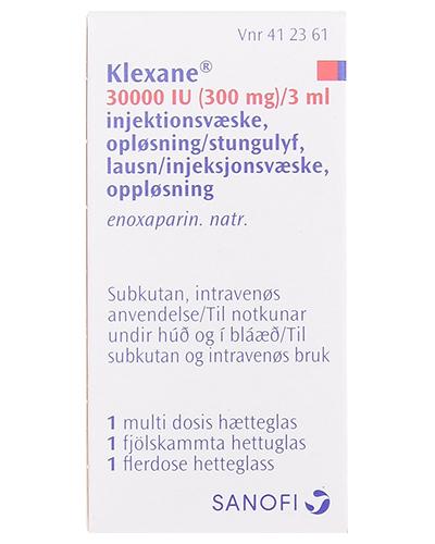 Klexane Injeksjonsvæske, oppløsning 100 mg/ml 3 ml - Apotek 1
