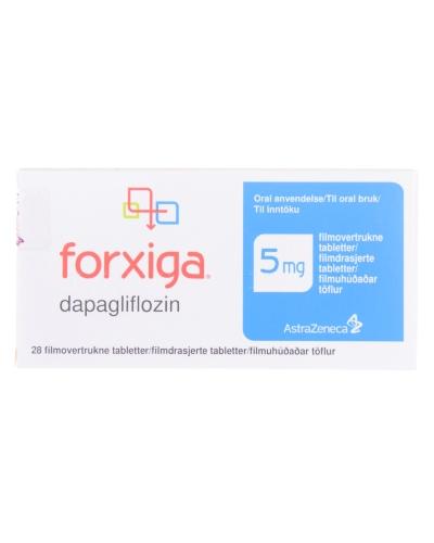 Forxiga Tablett, filmdrasjert 5 mg 28 stk - Apotek 1