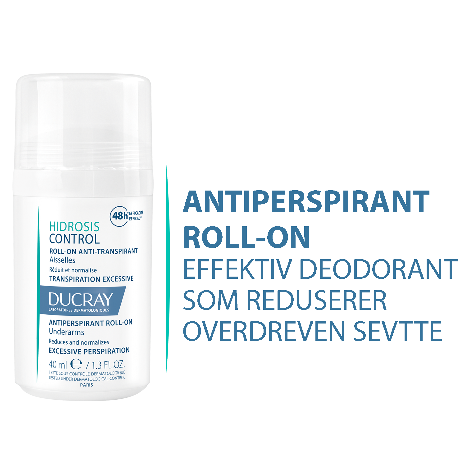Ducray Hidrosis Control antiperspirant roll-on 40 ml - Apotek 1