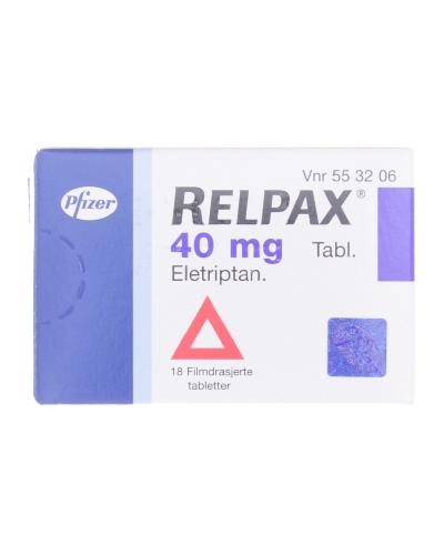 Relpax Tablett, filmdrasjert 40 mg 18 stk - Apotek 1