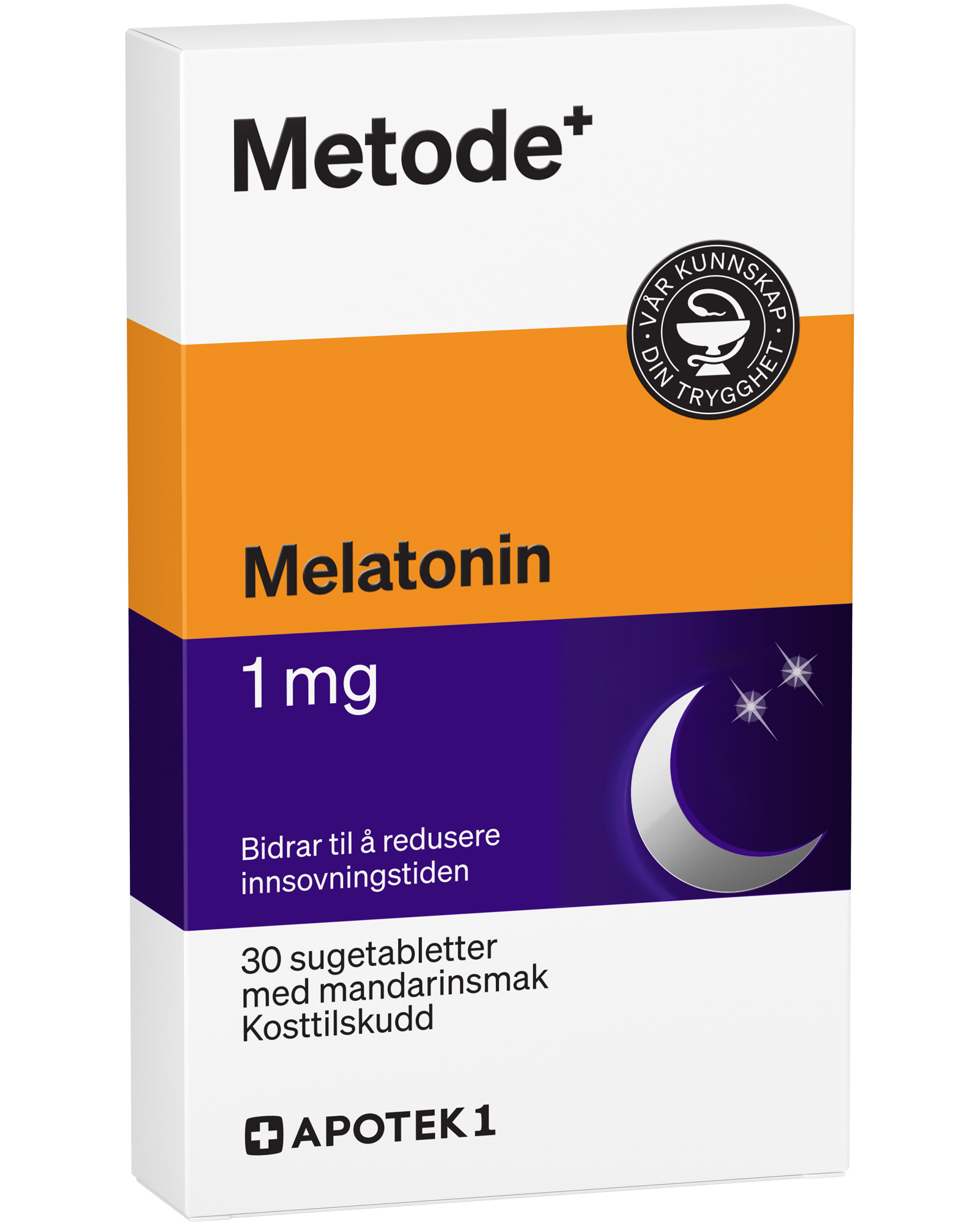 Metode melatonin 1 mg sugetabletter med smak av mandarin 30 stk - Apotek 1