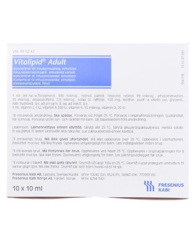Vitalipid Adult Konsentrat til infusjonsvæske 10x10 ml - Apotek 1