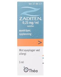 Zaditen 0,25mg/ml øyedråper 5 ml - Apotek 1