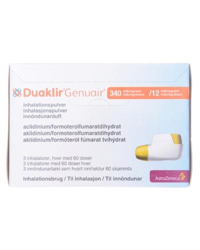 Duaklir Genuair Inhalasjonspulver 340 mikrog/12 mikrog 3x60 doser ...