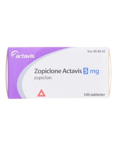 Zopiclone Actavis 5 mg filmdrasjerte tabletter 100 stk - Apotek 1