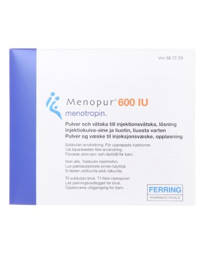 Menopur Pulver og væske til injeksjonsvæske, oppløsning 600 IU 1sett ...