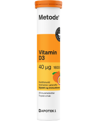 Metode vitamin D3 40 mcg brusetabletter 20 stk - Apotek 1