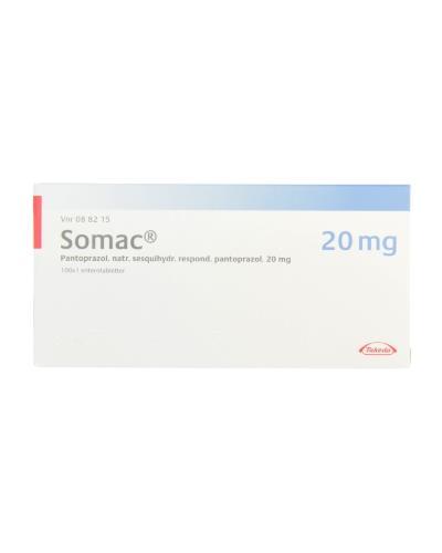 Somac 20 mg enterotabletter blisterpakning, endose 100 stk - Apotek 1