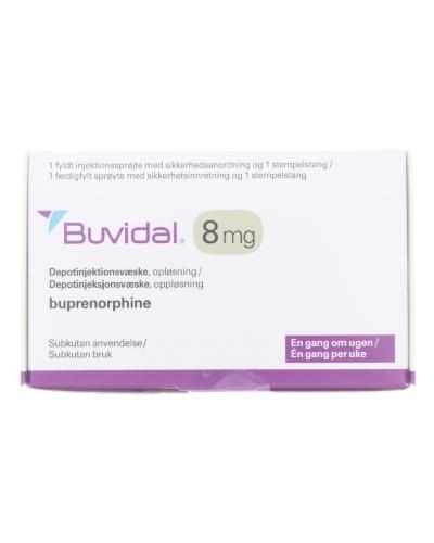 Buvidal 8 mg depotinjeksjonsvæske, oppløsning ferdigfylt sprøyte 0,16 ...