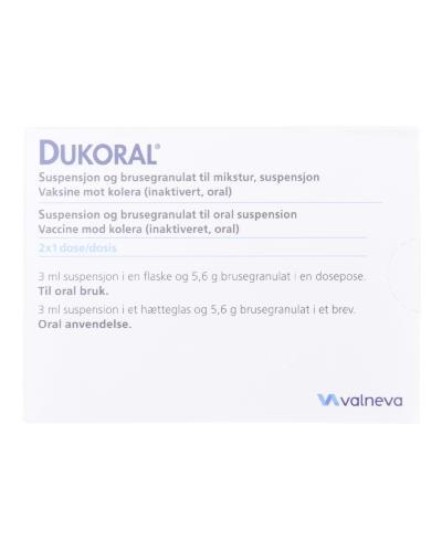 Dukoral Suspensjon og brusegranulat til mikstur, suspensjon 2doser ...