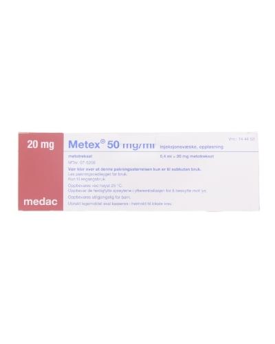Metex Injeksjonsvæske, oppløsning 50 mg/ml 6x0,4 ml - Apotek 1