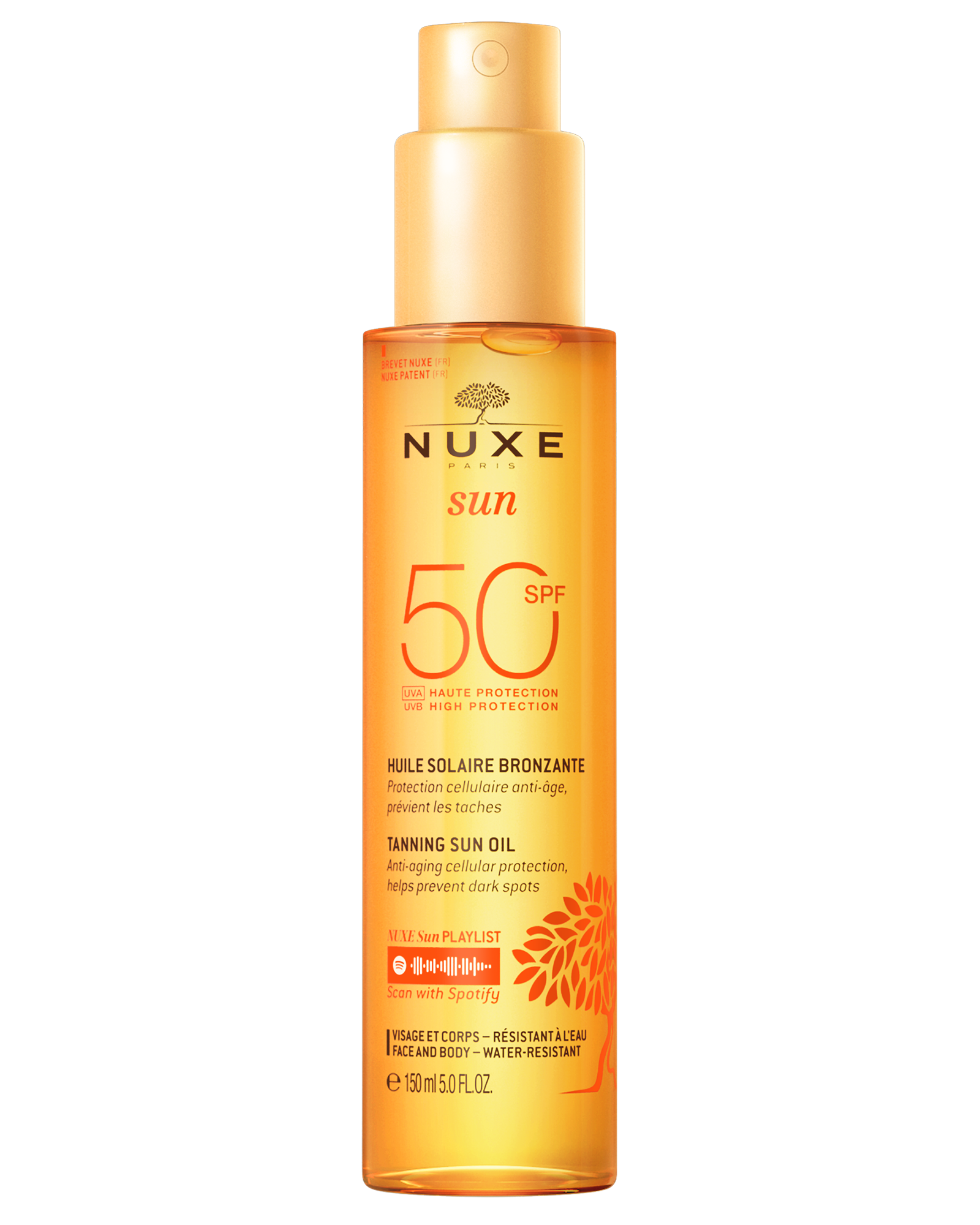 Nuxe Sun Oil solspray ansikt og kropp SPF50 150 ml - Apotek 1