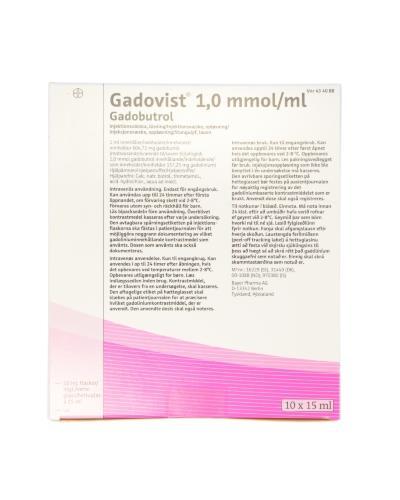 Gadovist Injeksjonsvæske, oppløsning 1 mmol/ml 10x15 ml - Apotek 1