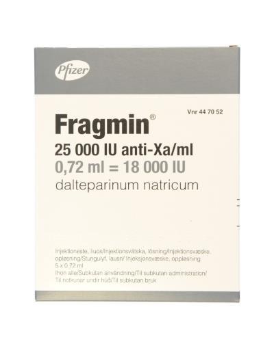 Fragmin 18000 IE anti-Xa/ml injeksjonsvæske, oppløsning 5x0,72 ml ...