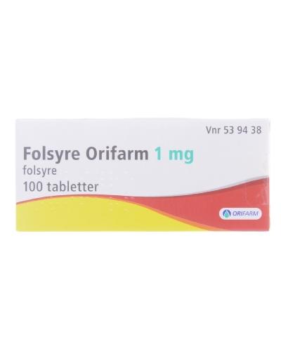 Folsyre orifarm 1 mg tabletter 100 stk - Apotek 1