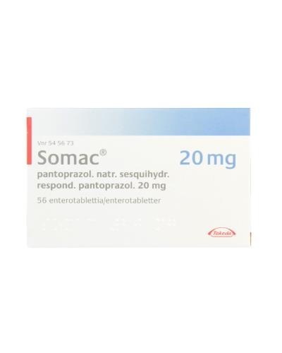 Somac 20 mg enterotabletter 56 stk - Apotek 1
