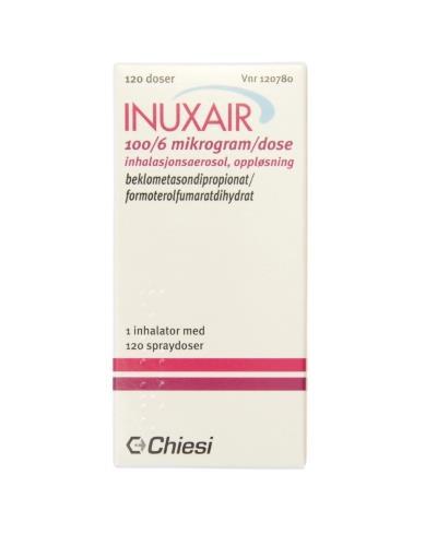 Inuxair 100 mikrog/dose+6 mikrog/dose inhalasjonsaerosol, oppløsning ...