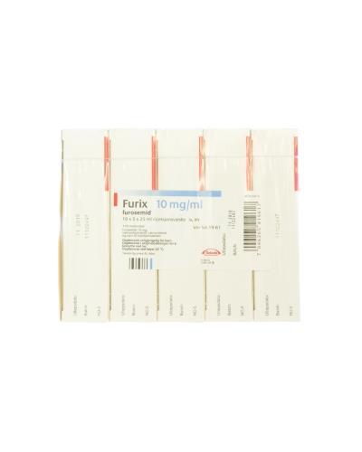 Furix Injeksjonsvæske, oppløsning 10 mg/ml 10x5x25 ml - Apotek 1
