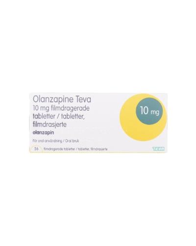 Olanzapine Teva Tablett, filmdrasjert 10 mg 56 stk - Apotek 1