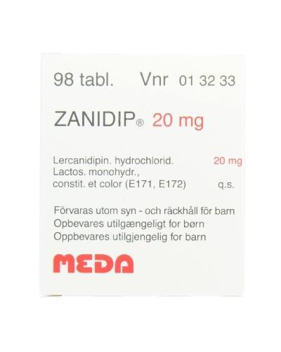 Zanidip Tablett, filmdrasjert 20 mg 98stk - Apotek 1