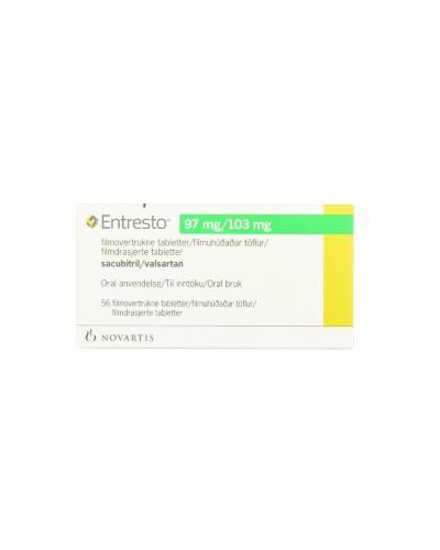 Entresto Tablett, filmdrasjert 97 mg/103 mg 56 stk - Apotek 1