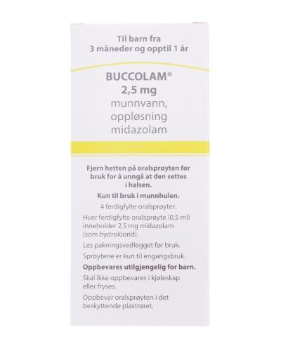 Buccolam Munnvann, oppløsning 2,5 mg 4x0,5 ml - Apotek 1