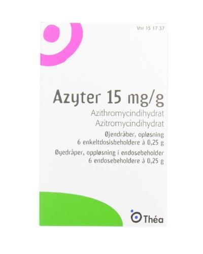 Azyter Øyedråper, oppløsning i endosebeholder 15 mg/g 6x0,25 g - Apotek 1