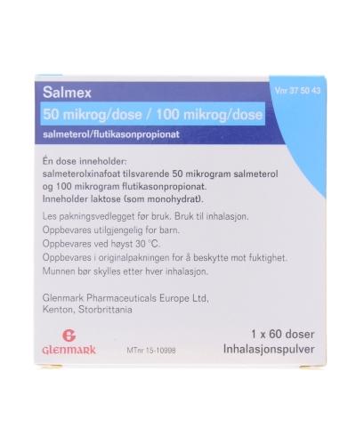 Salmex 50 mikrog/dose+100 mikrog/dose inhalasjonspulver, dosedispensert ...