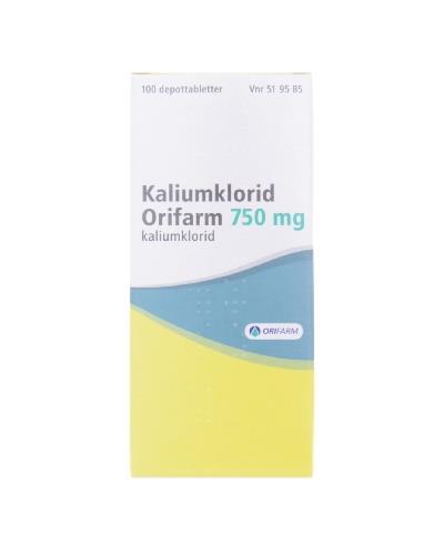 Kaliumklorid Orifarm 750 mg depottabletter 100 stk - Apotek 1
