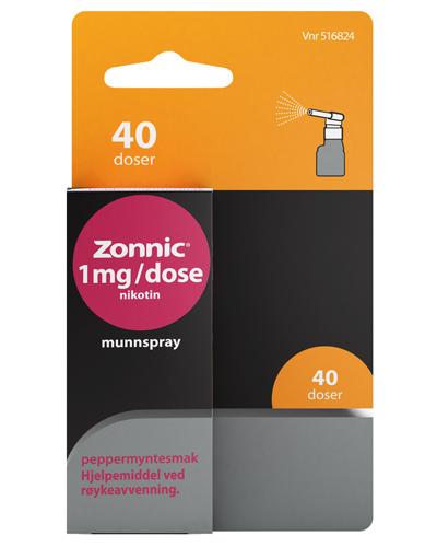 Zonnic 1mg/dose munnspray peppermyntesmak 40doser - Apotek 1