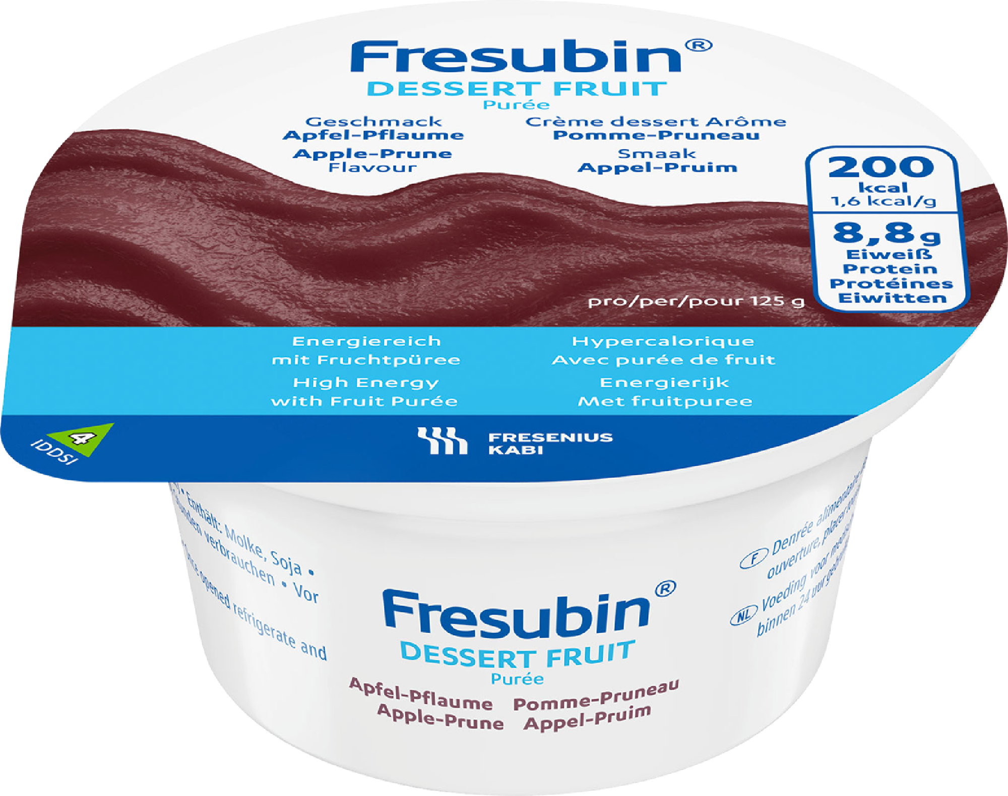 Fresubin Dessert Fruit næringspuré eple-sviske 4X125 g - Apotek 1