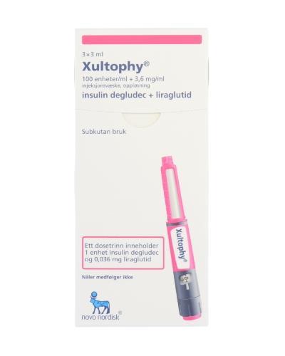 Xultophy 100 E/ml+3,6 mg/ml injeksjonsvæske, oppløsning i ferdigfylt ...