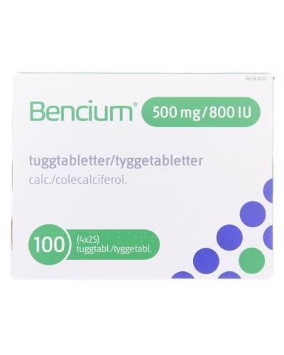 Bencium tyggetab 500mg/ 800 IU 4x25 STK - Apotek 1
