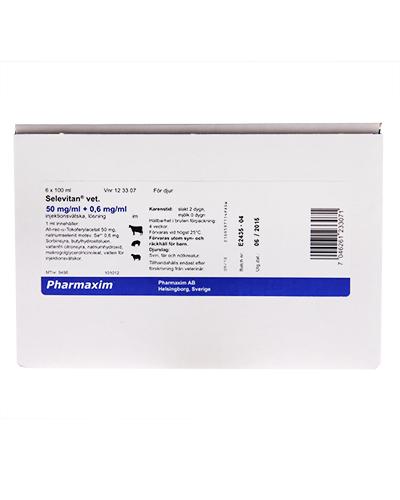 Selevitan vet 50+0,6mg/ml injeksjon 6x100 mlhgl - Apotek 1
