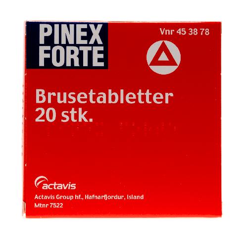 Pinex Forte 500 mg/30 mg brusetabletter 20 stk - Apotek 1