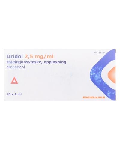 Dridol Injeksjonsvæske, oppløsning 2,5 mg/ml 10x1 ml - Apotek 1