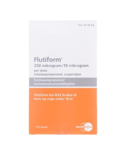 Flutiform Inhalasjonsaerosol, suspensjon 250 mikrog/10 mikrog 120 doser ...