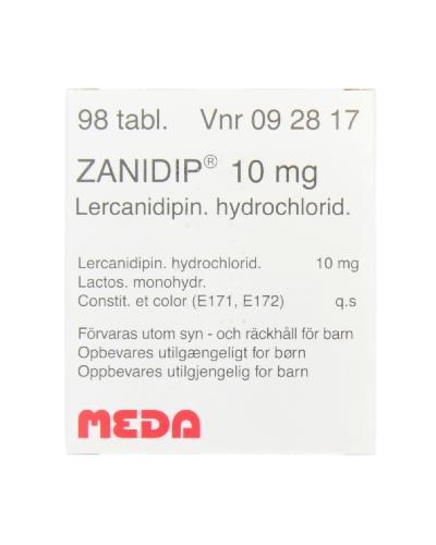 Zanidip Tablett, filmdrasjert 10 mg 98stk - Apotek 1