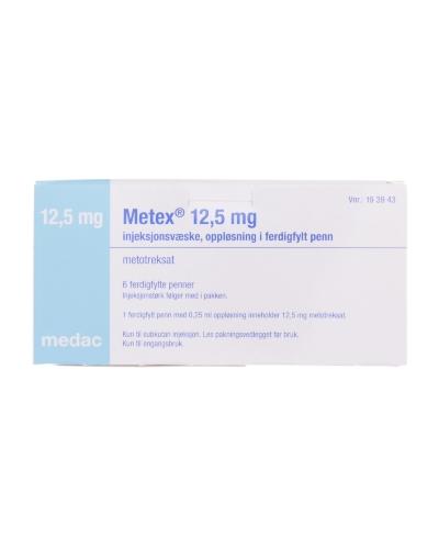 Metex 12,5 mg injeksjonsvæske, oppløsning i ferdigfylt penn 6x0,25 ml ...