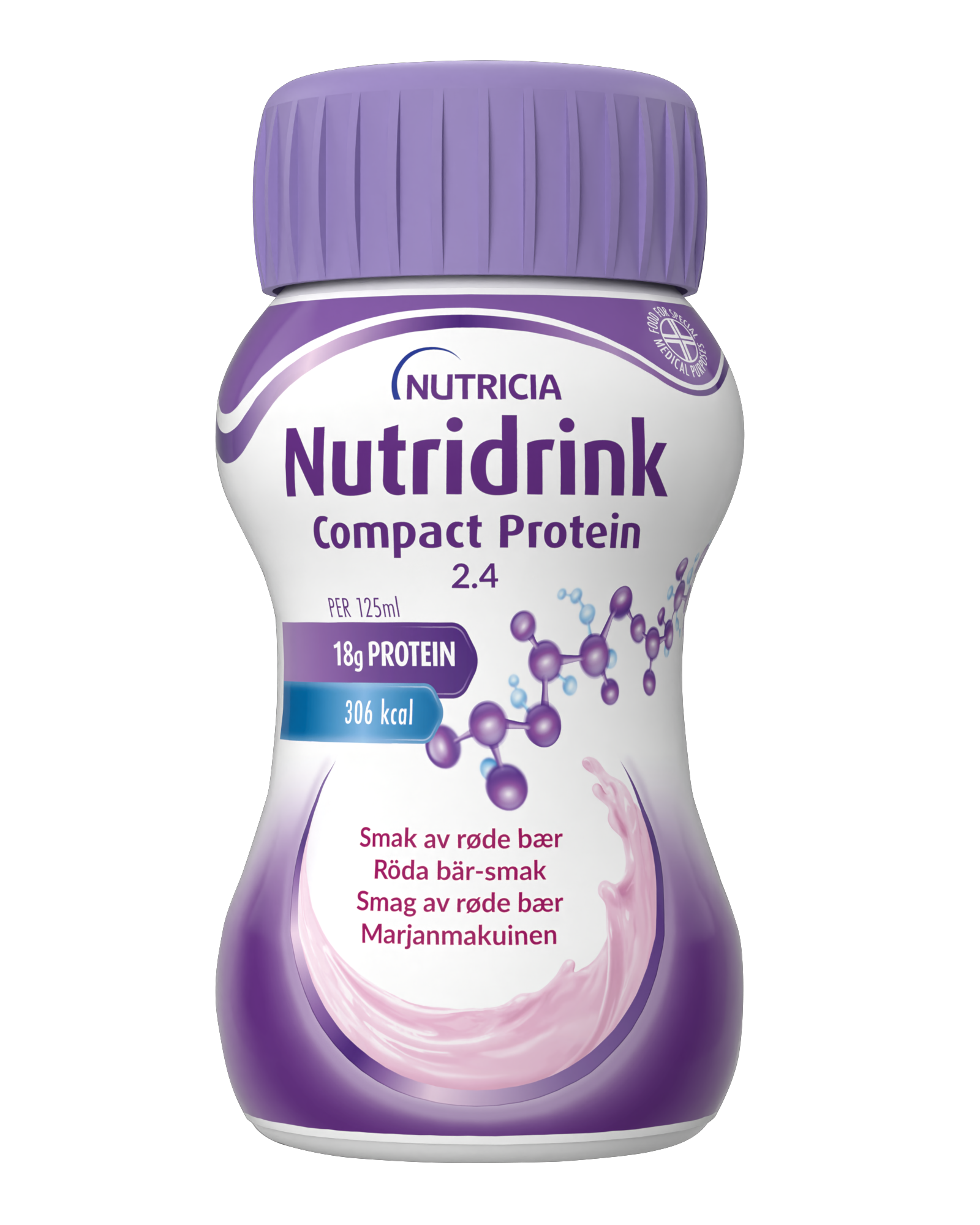 Nutridrink Compact Protein næringsdrikk røde bær 4x125 ml - Apotek 1