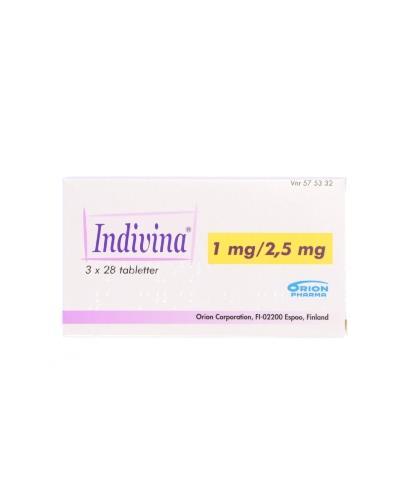 Indivina Tablett 1 mg/2,5 mg 3x28 stk - Apotek 1